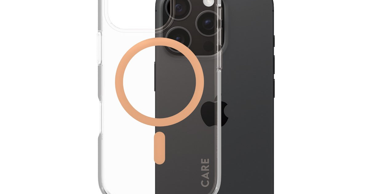 CARE™ by PanzerGlass® Urban Combat Case Transparent m. Peachy MagSafe